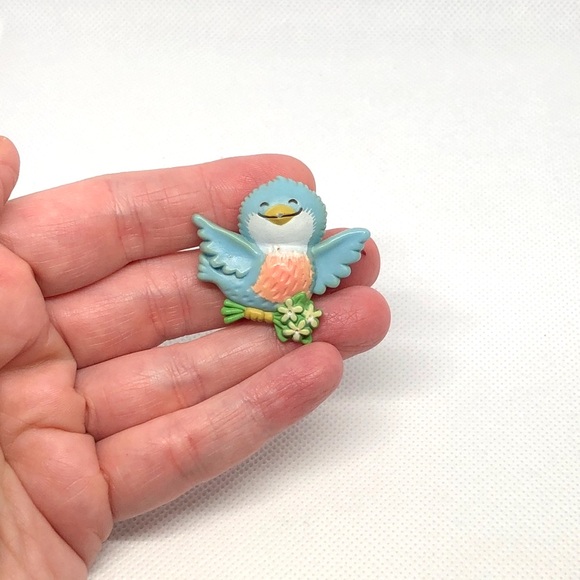 Hallmark | Jewelry | Vintage Signed Hallmark Happy Baby Bluebird Brooch ...